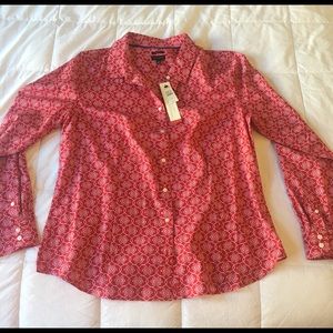 Talbots | Tops | Talbots Red Wrinkleresistant Buttonfront Shirt | Poshmark